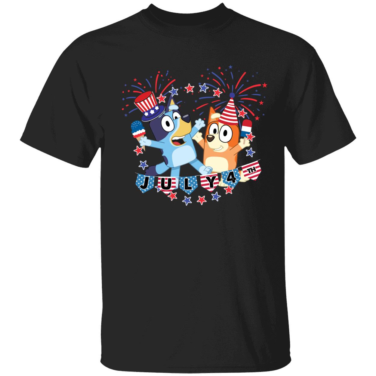 4th Of July Bluey Family Fireworks Premium SS T-Shirt